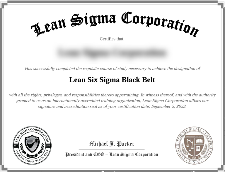 Lean Six Sigma Black Belt Certification - Lean Sigma Corporation